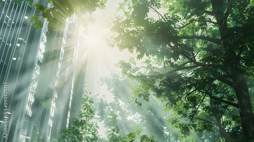 Climate Adaptation Landscape: An urban area transformed by a lush ...