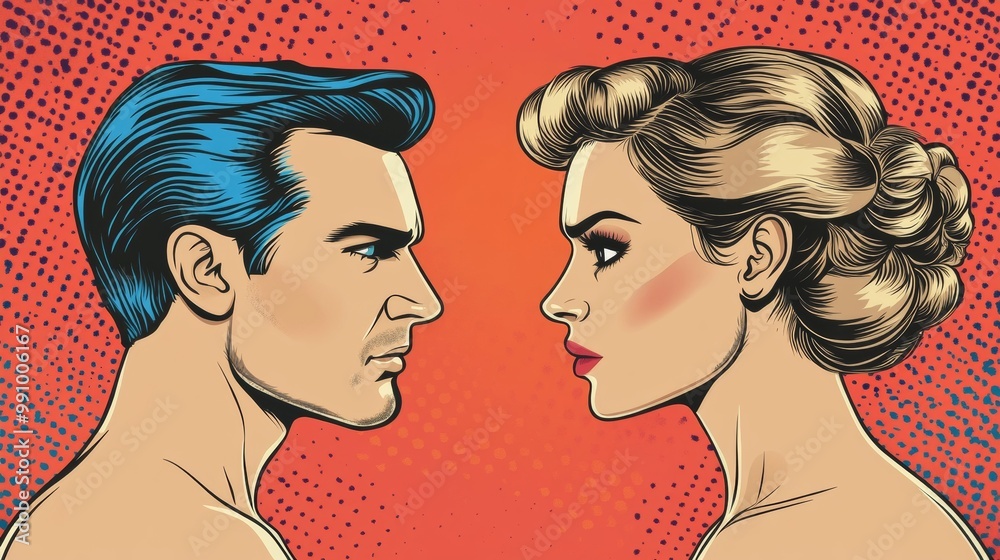 man vs woman, confrontation and competition. Gender inequality and the ...