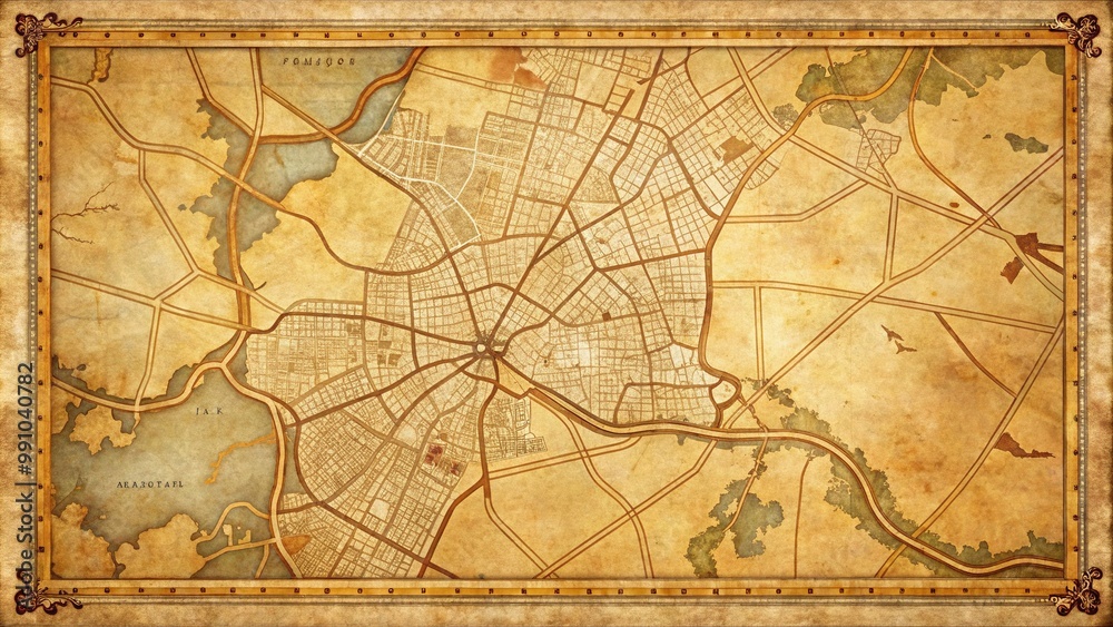 vintage style illustration map of mattapan MA retro aesthetic ...