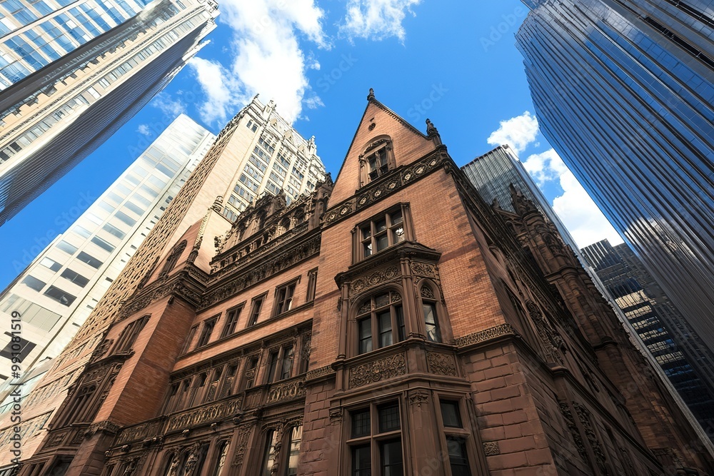 Old and new architecture in a cityscape showcasing a blend of historic ...