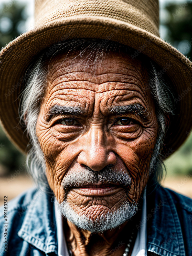 Powerful portrait of indigenous elder, highlighting cultural richness ...
