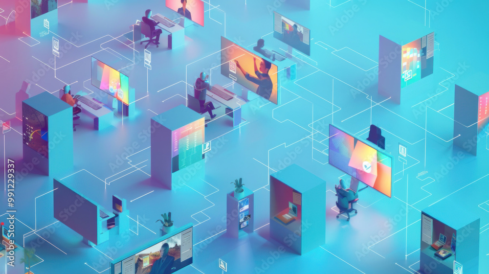 A dynamic digital workplace featuring seamless integration of AI, cloud ...