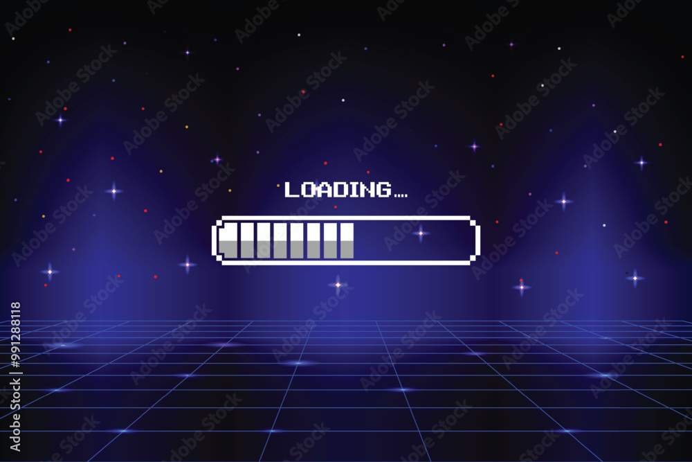 LOADING bar. pixel art .8 bit. retro game. for game assets in vector ...