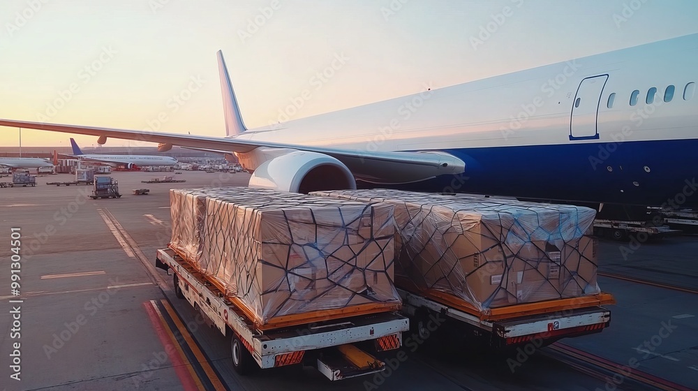 Loading air cargo containers onto freighter jets for efficient air ...