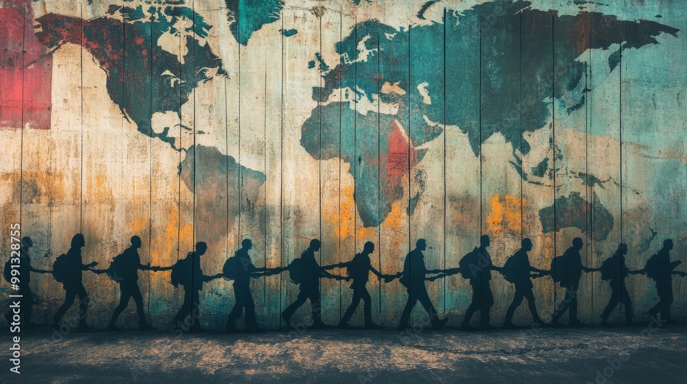 Nations separated by an invisible wall a barrier that cannot be seen ...