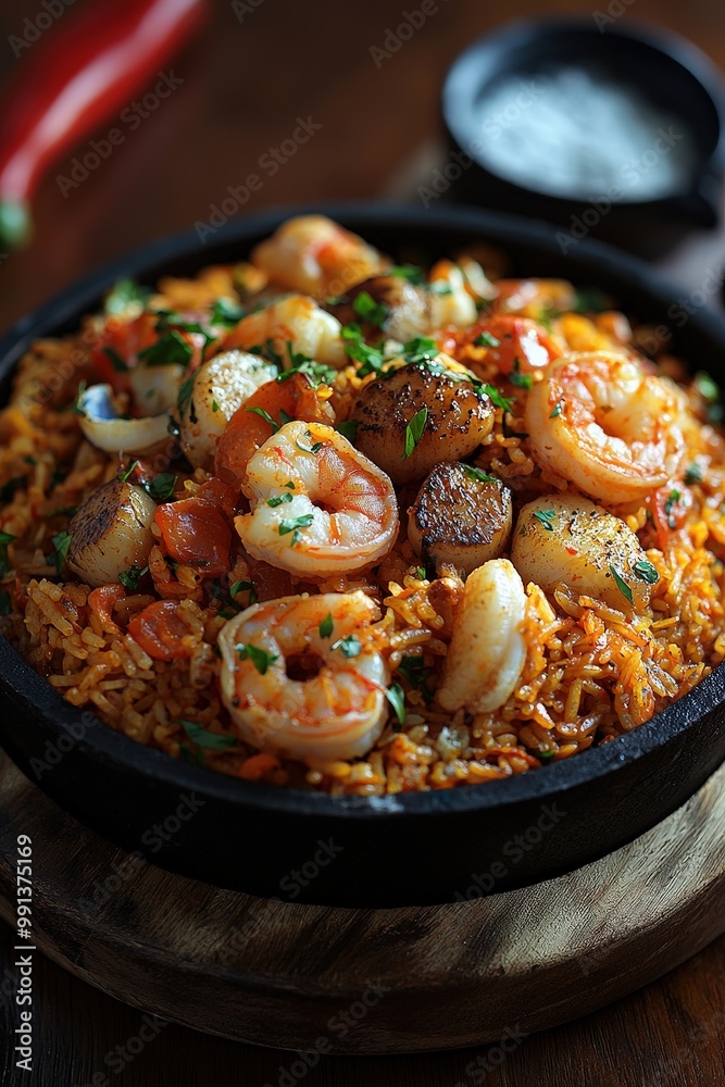 Chaufa de Mariscos - A seafood version of arroz chaufa (Peruvian fried ...