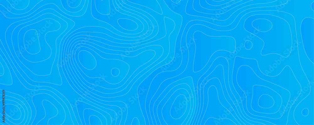 Topographic Ocean Design A Digital Contour Map with Relief Lines and ...