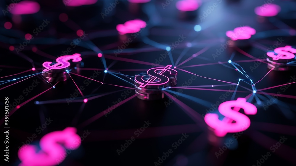 A digital representation of the global banking system, with ...