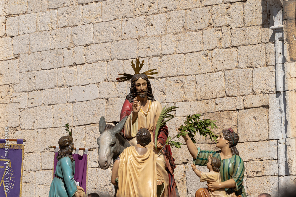 Jesus Nazarene on the tassel in his triumphal entry into Jerusalem on ...