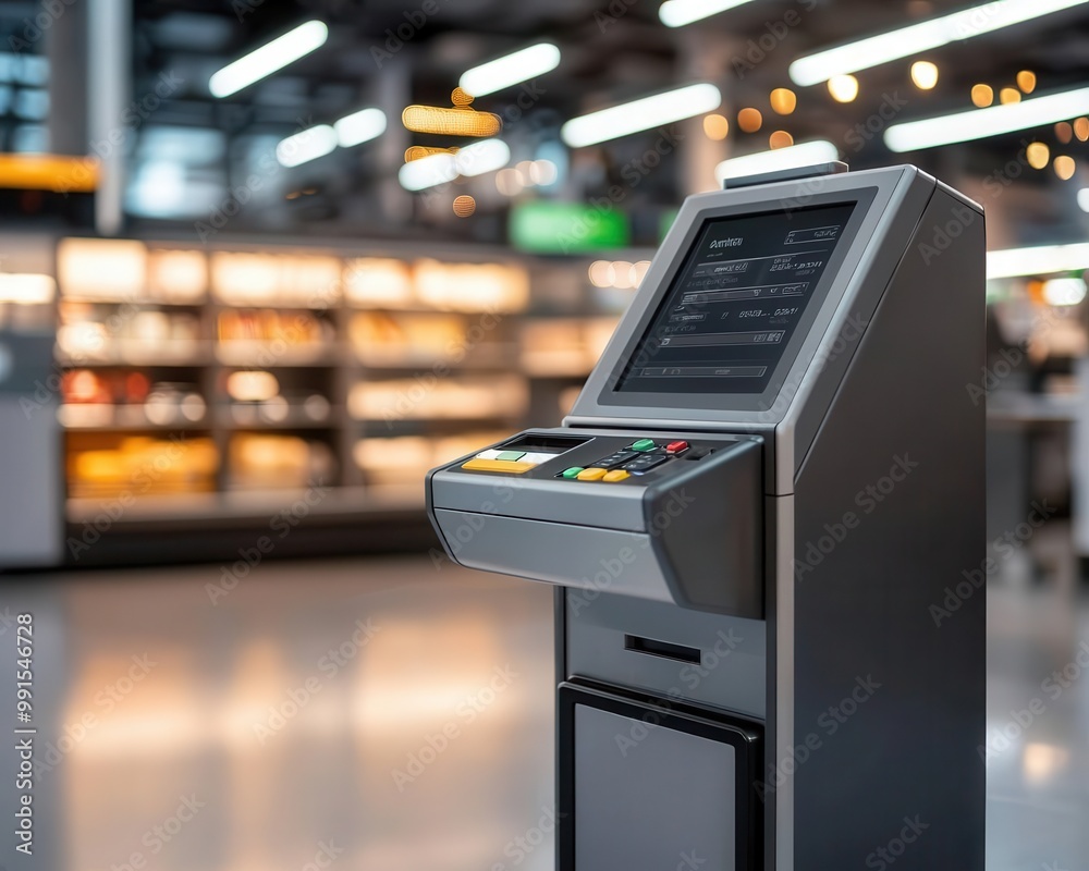 Automated self-checkout kiosk in a retail store with cashless payment ...