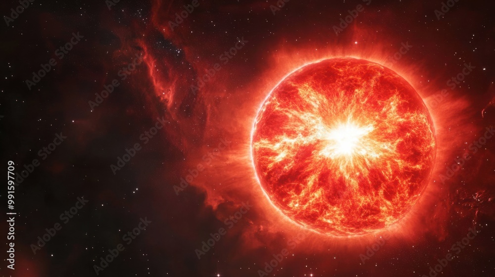 Massive red giant star expanding outward as it nears the end of its ...