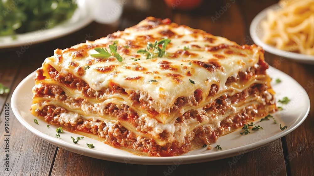 Lasagna al Forno is a traditional Italian dish made with layers of ...
