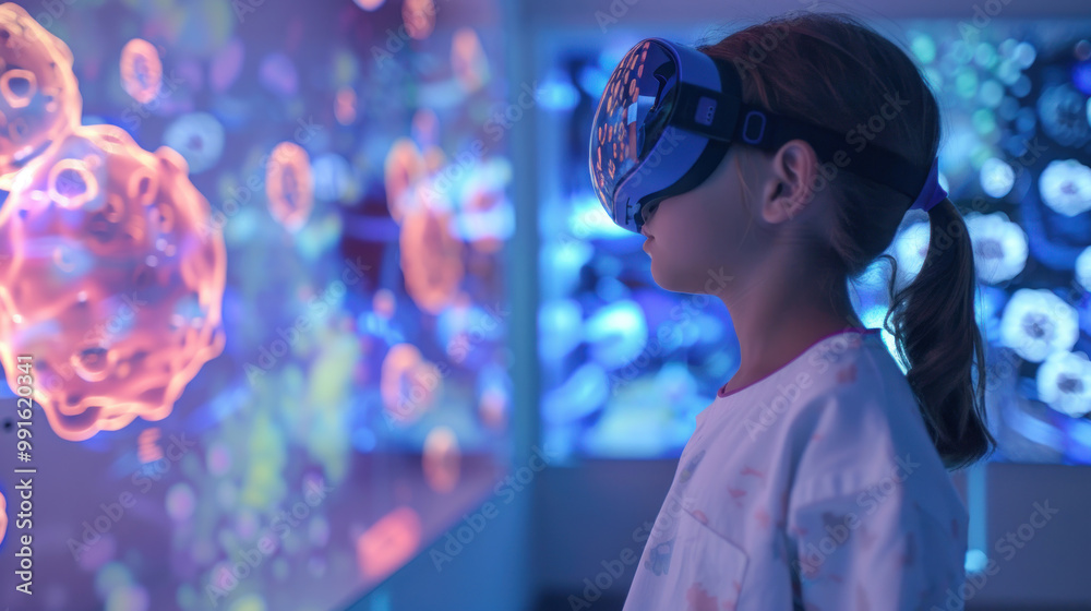 A research center where children use holographic technology to ...