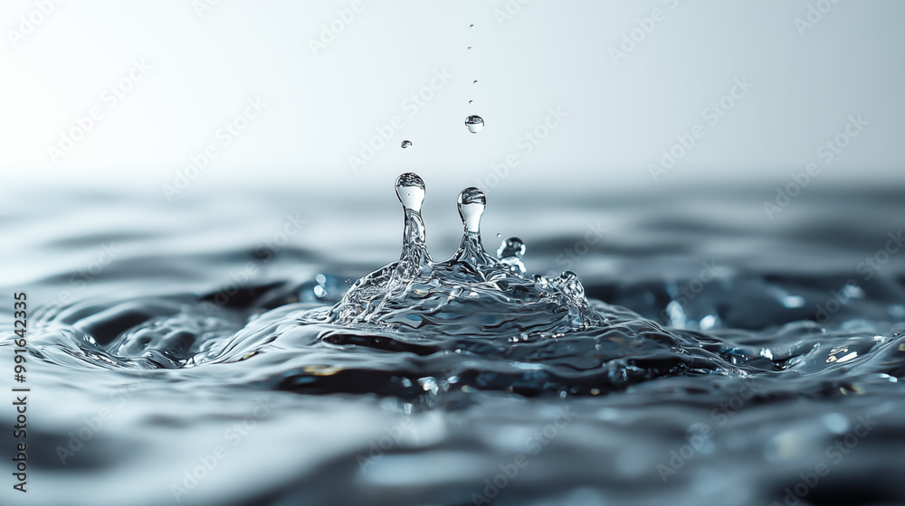 Graceful, fluid water droplets falling and colliding in mid-air ...