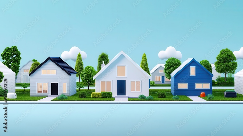 Passive house neighborhood with energy-efficient homes, community ...