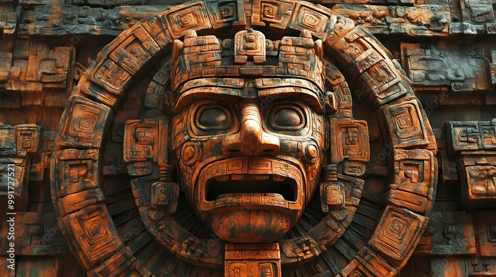 Ancient maya wall art wallpaper, maya style pattern background, maya ...