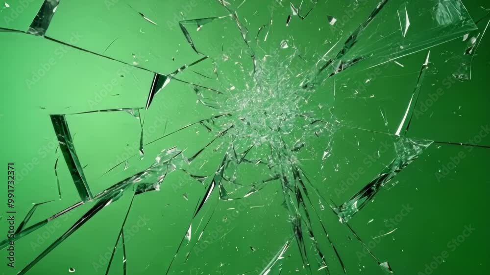 Green screen chroma key footage of broken glass shattering, perfect for ...