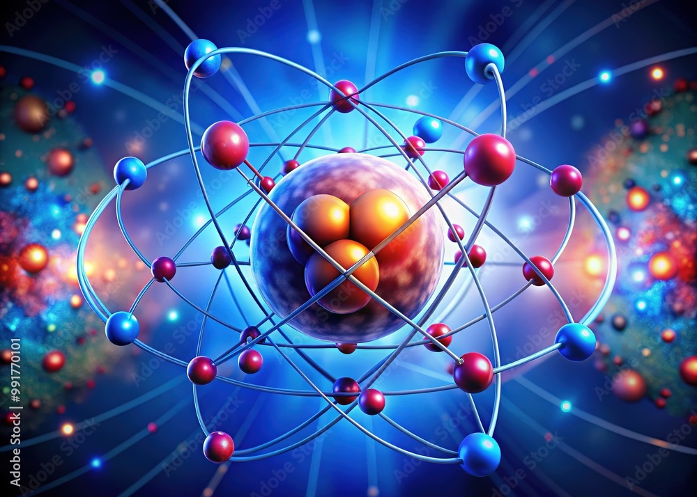 Detailed Atomic Structure of Hydrogen Atom Illustrating Proton, Neutron ...