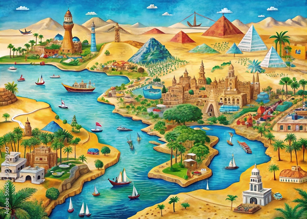 Detailed Map of Egypt Highlighting Major Cities, Landmarks, and ...