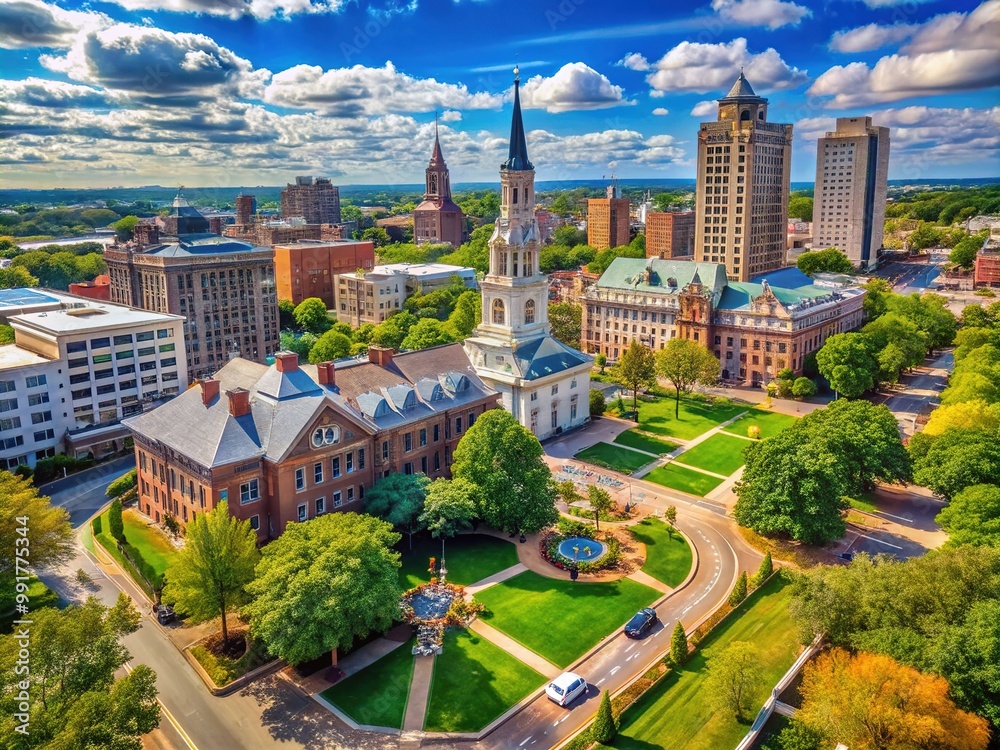 Historic Hartford Town Center with Charming Architecture and Lush Green ...