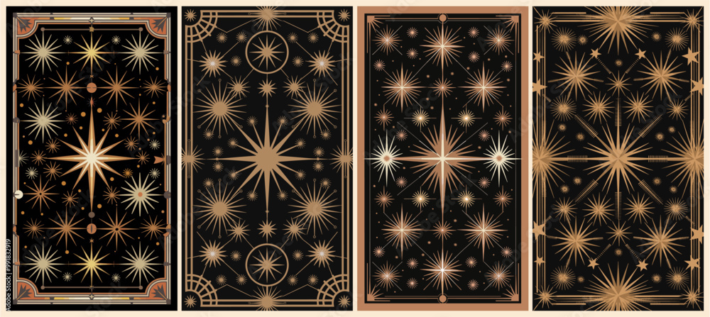 Tarot cards set. Magic mystic deck design, arcanas. Sacred esoteric ...