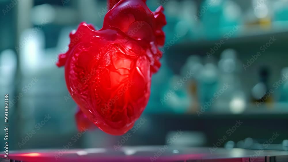 A scientifically accurate model of a heart displayed in a laboratory ... A scientifically accurate model of a heart displayed in a laboratory ...