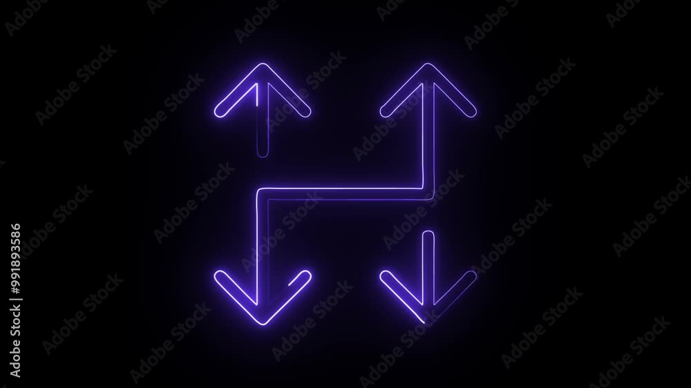 Junction Animated Icon. Neon Junction Badge Inside Circle. Connection ...