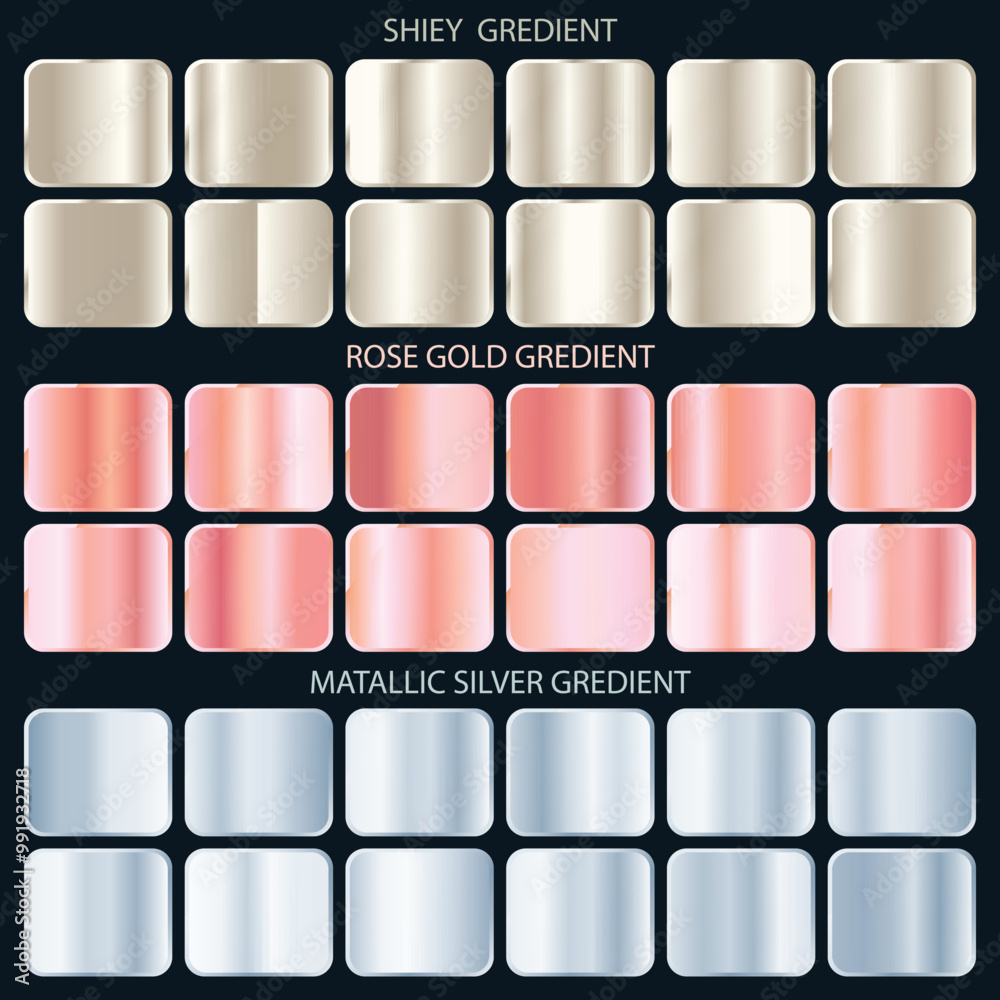 Gold rose, silver, bronze, copper and golden foil texture gradation ...