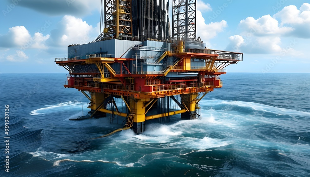 Intricate Offshore Oil Rig Component Highlighting Power and Precision ...