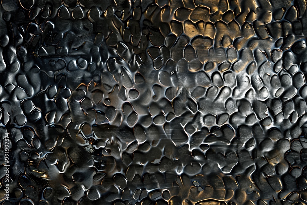 Seamless hammered metal textured surface with rounded, bubble-like ...