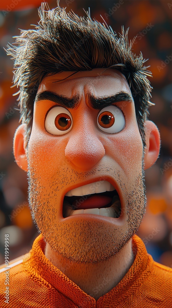 Frustrated animated character showing intense emotion during a ...