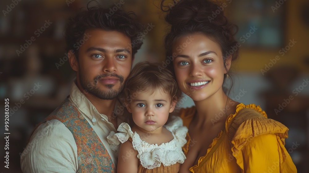Multicultural family portrait with mixed-race parents and children: A ...