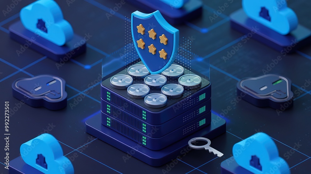 Isometric digital protection mechanism system privacy Online file server protection system ...