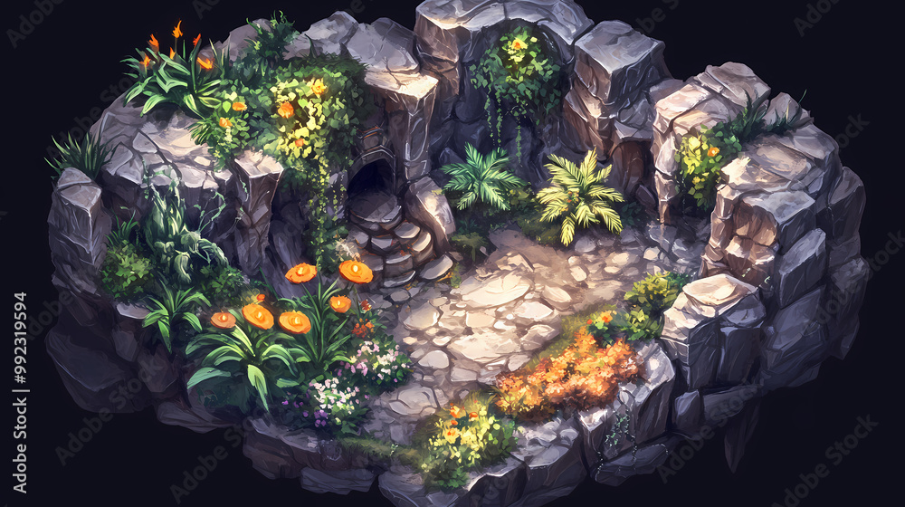 Terrain that has magical plants inside of a cave system. the battle map ... Terrain that has magical plants inside of a cave system. the battle map ...