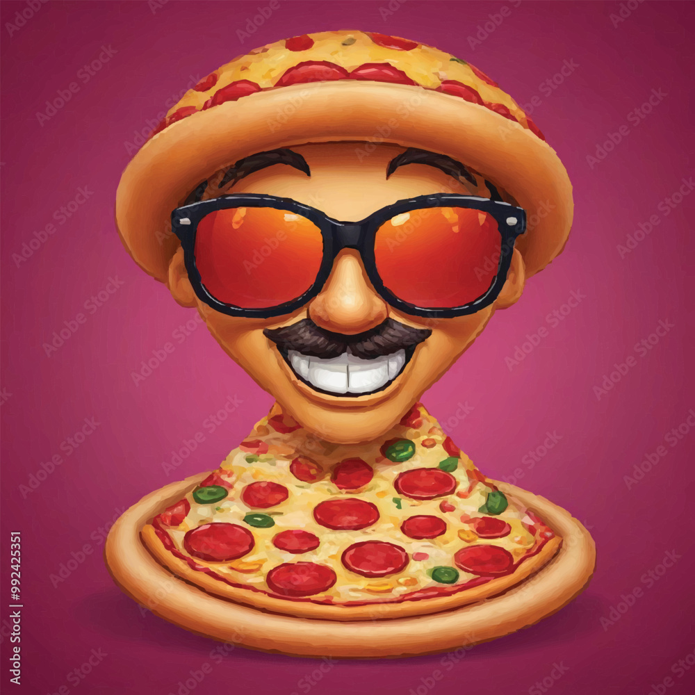 cartoon pizza slice with arms and legs isolated on white background ...