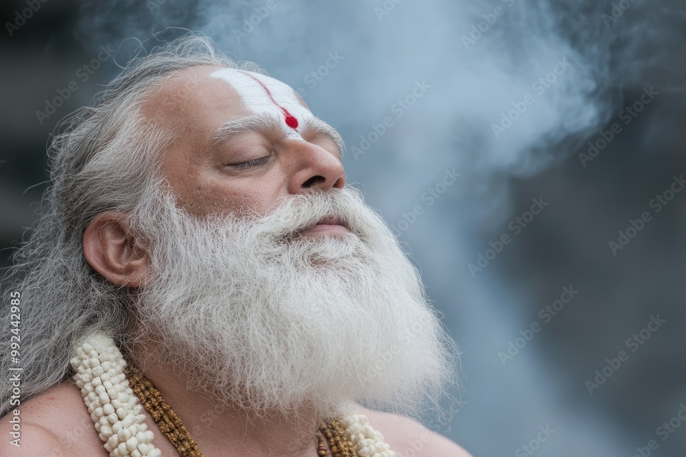 Photo Divine creator: Portrait of Brahma, god of creation in Hinduism ...