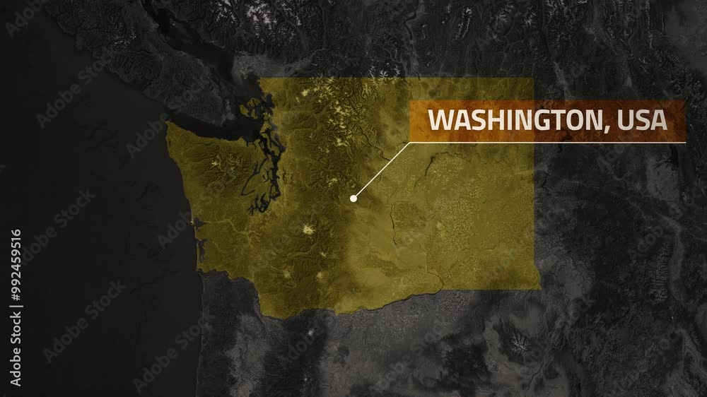 Map of Washington, USA - Map Animation - Washington GIS from World Map ...