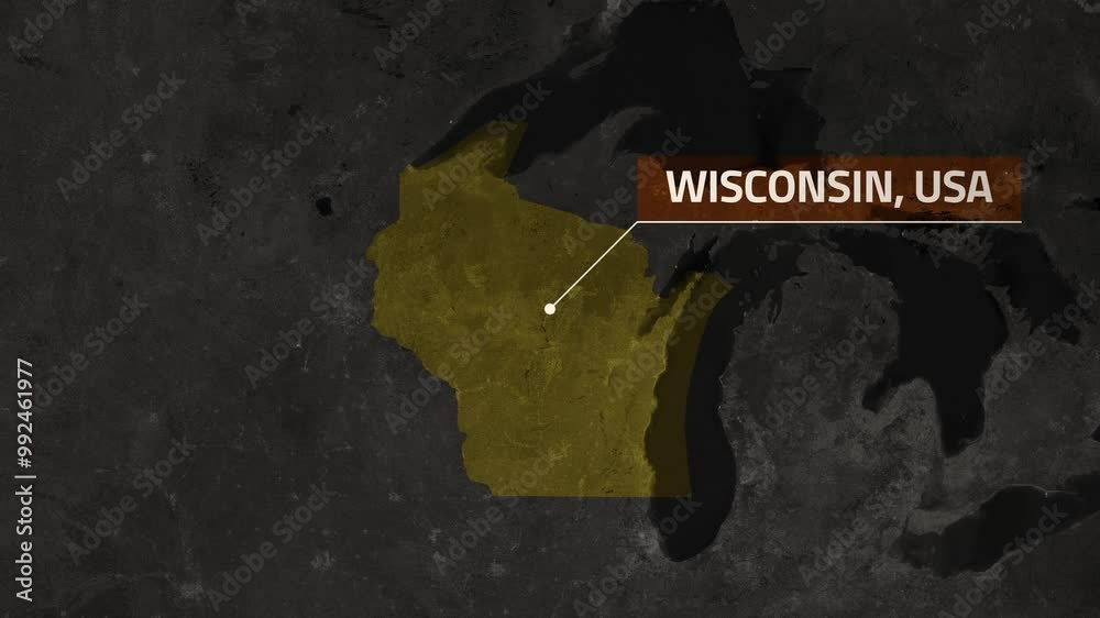 Map of Wisconsin, USA - Map Animation - Wisconsin GIS from World Map ...