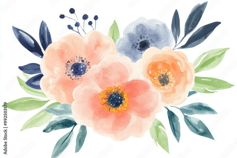 Watercolor floral, Floral logo, Invitation card design, Watercolor ...