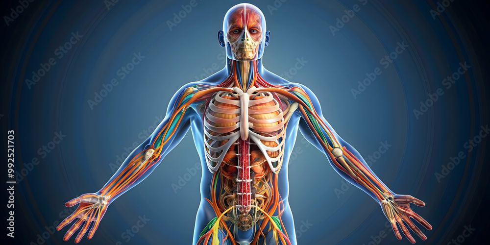 Anatomy of the human body featuring detailed internal organs , Internal ...