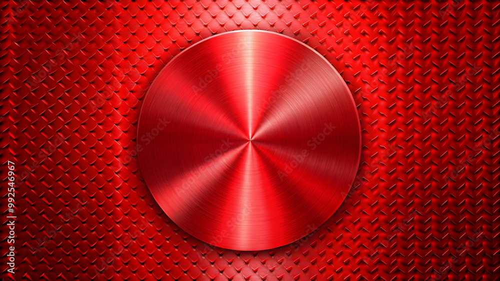 Round red metal texture background with extreme close-up details, metal ...