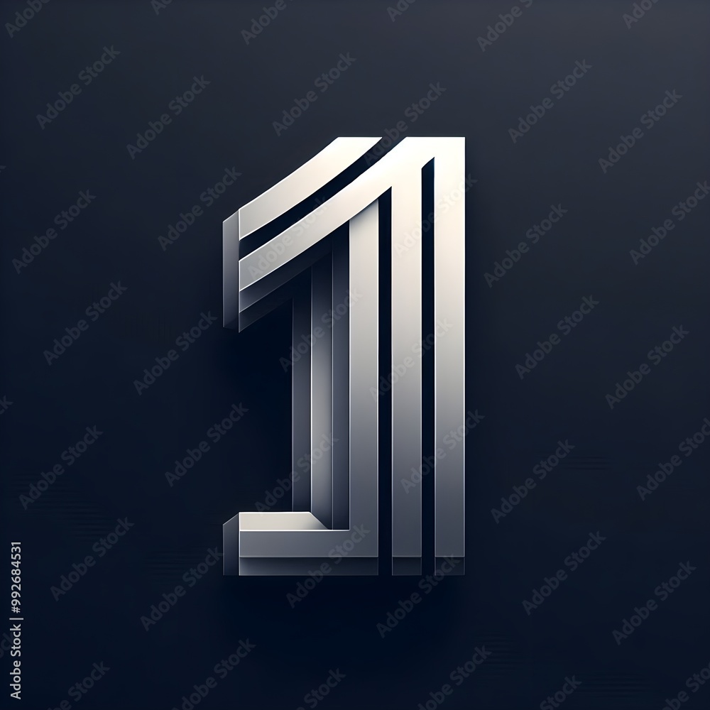 one shape logo, 1 icon logo, one symbol design, 1 3d icon, number 1 ...