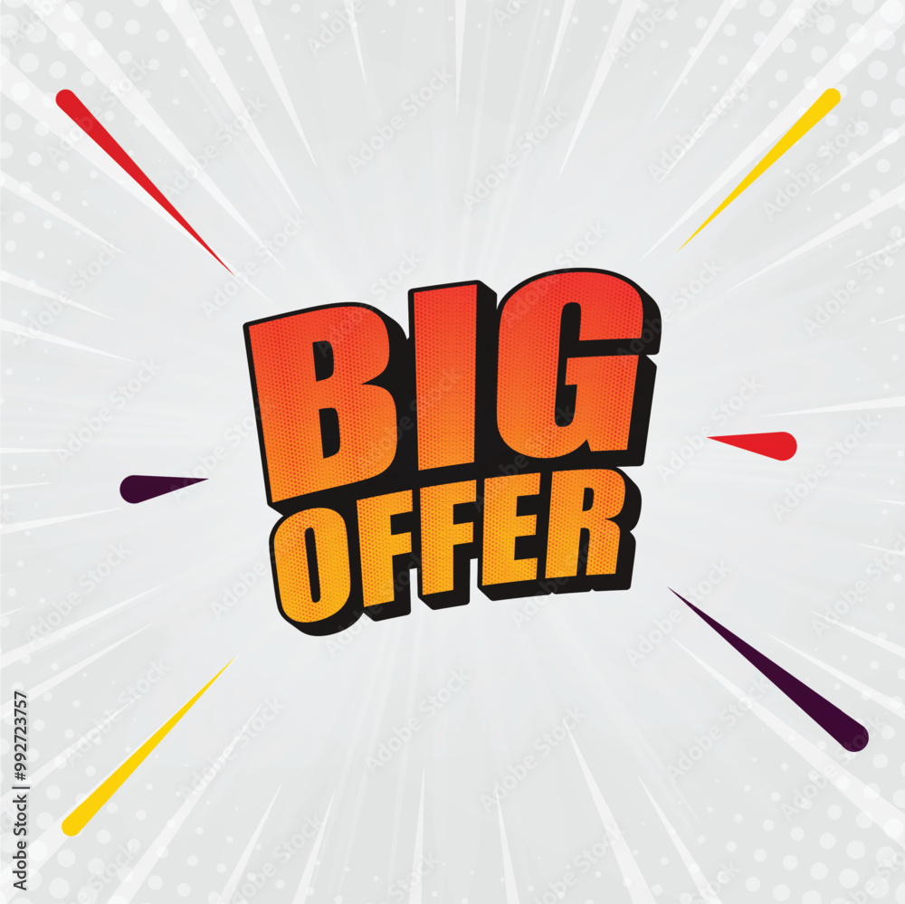 Big offer mnemonic with spark, social media template, Big deal, Offer ...