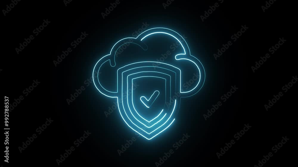 Cloud Security Free Animated Icon. Illustration of a Cloud with a Lock ...