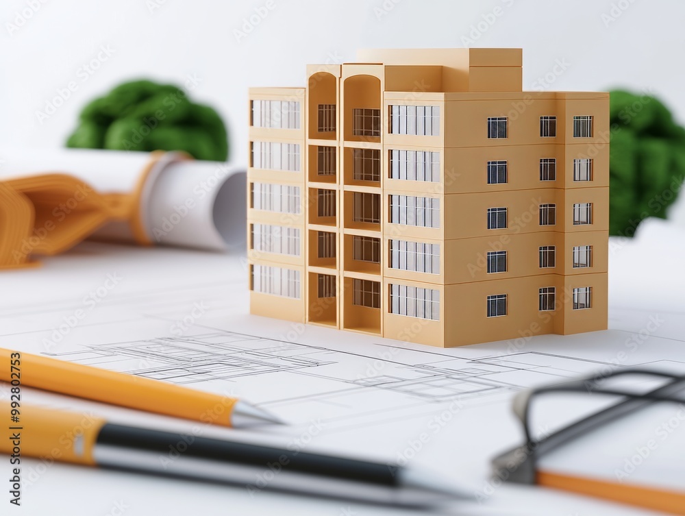 Architectural Model of Apartment Building Stock Photo | Adobe Stock