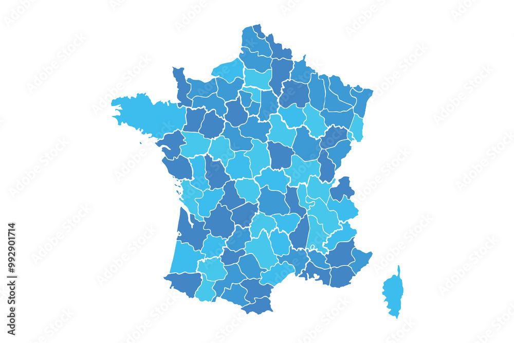 Map of France. Print of France, poster or geographic, political theme ...