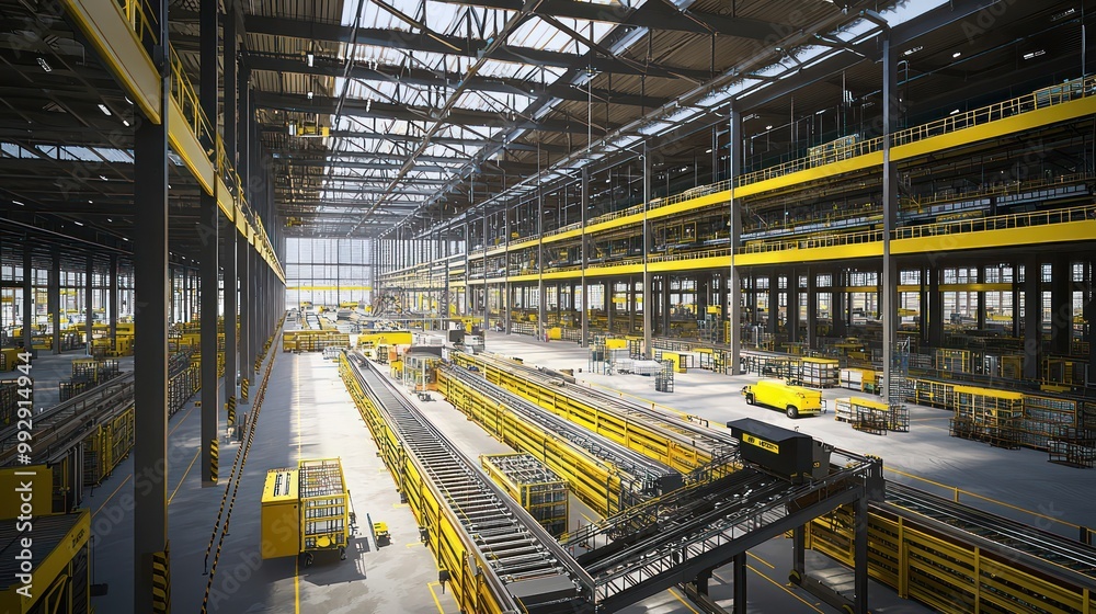 Image of a large-scale logistics center expansion, showing new ...