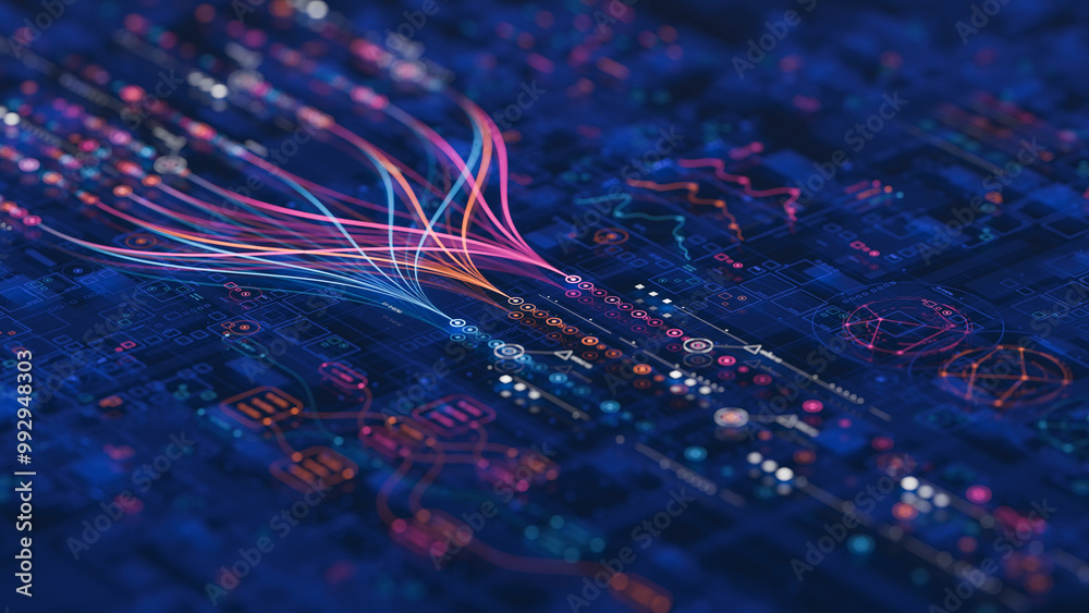 Big data technology Data science analysing artificial intelligence generative AI deep learning ...