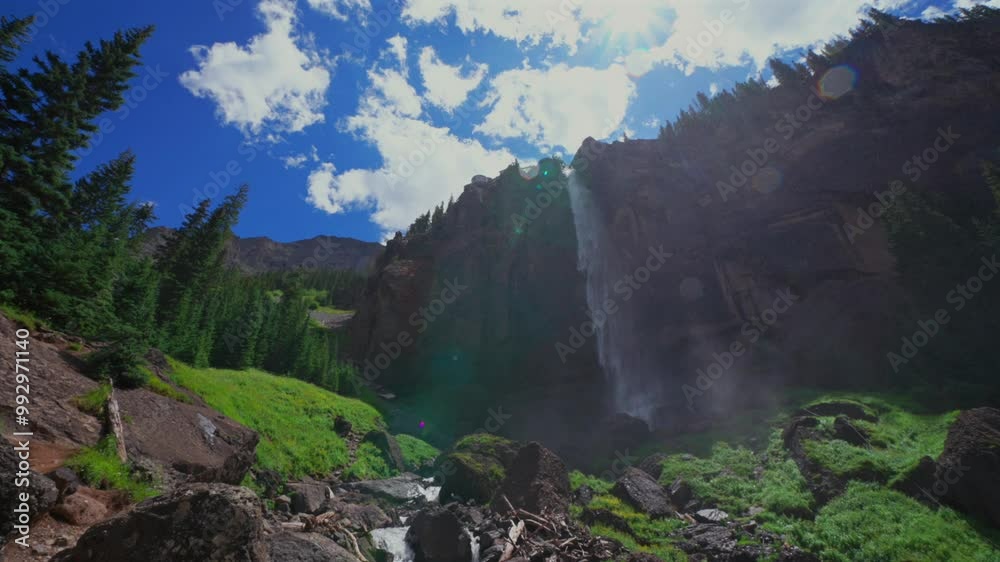 Summer Telluride Box Canyon Bridal Veil Falls Waterfall Colorado ...
