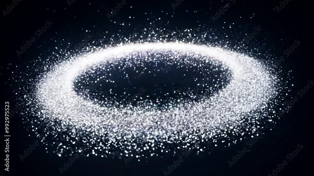 4K Glitter Trail Circle Logo Reveal Animation | Sparkling Particle Logo ...